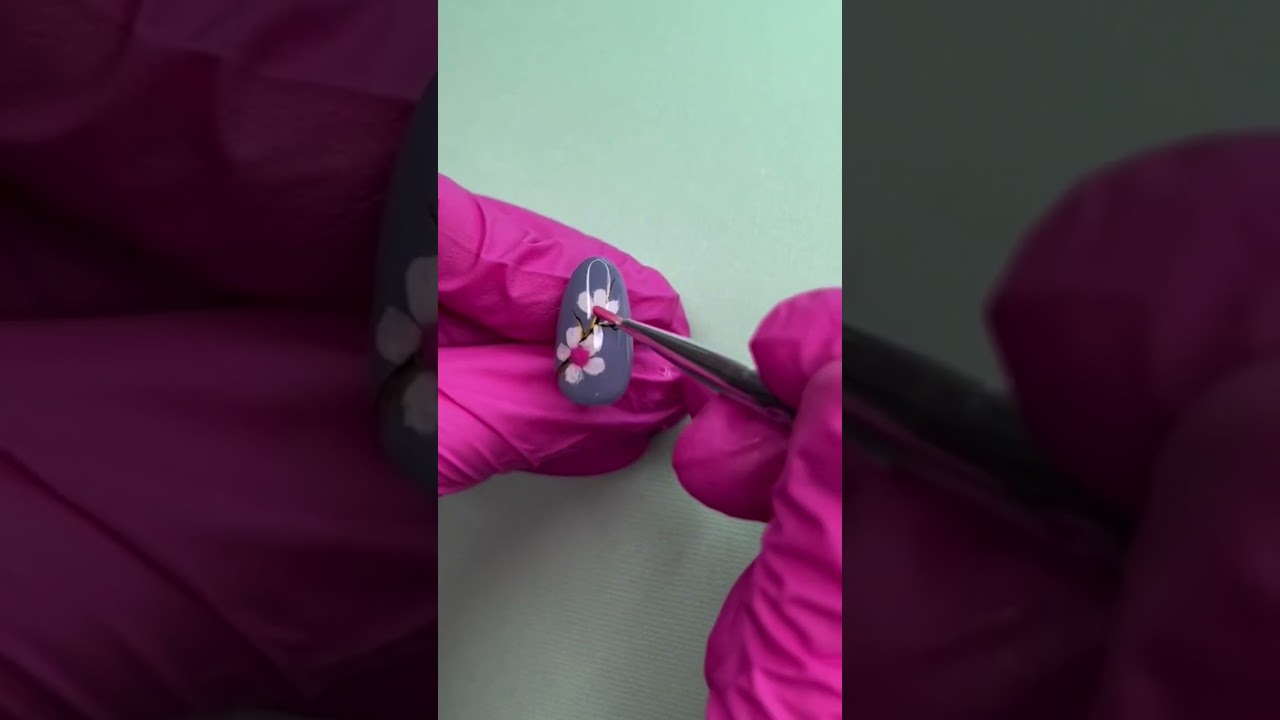 Quick cherry blossom nail art tutorial using blooming gel #nailart #nails