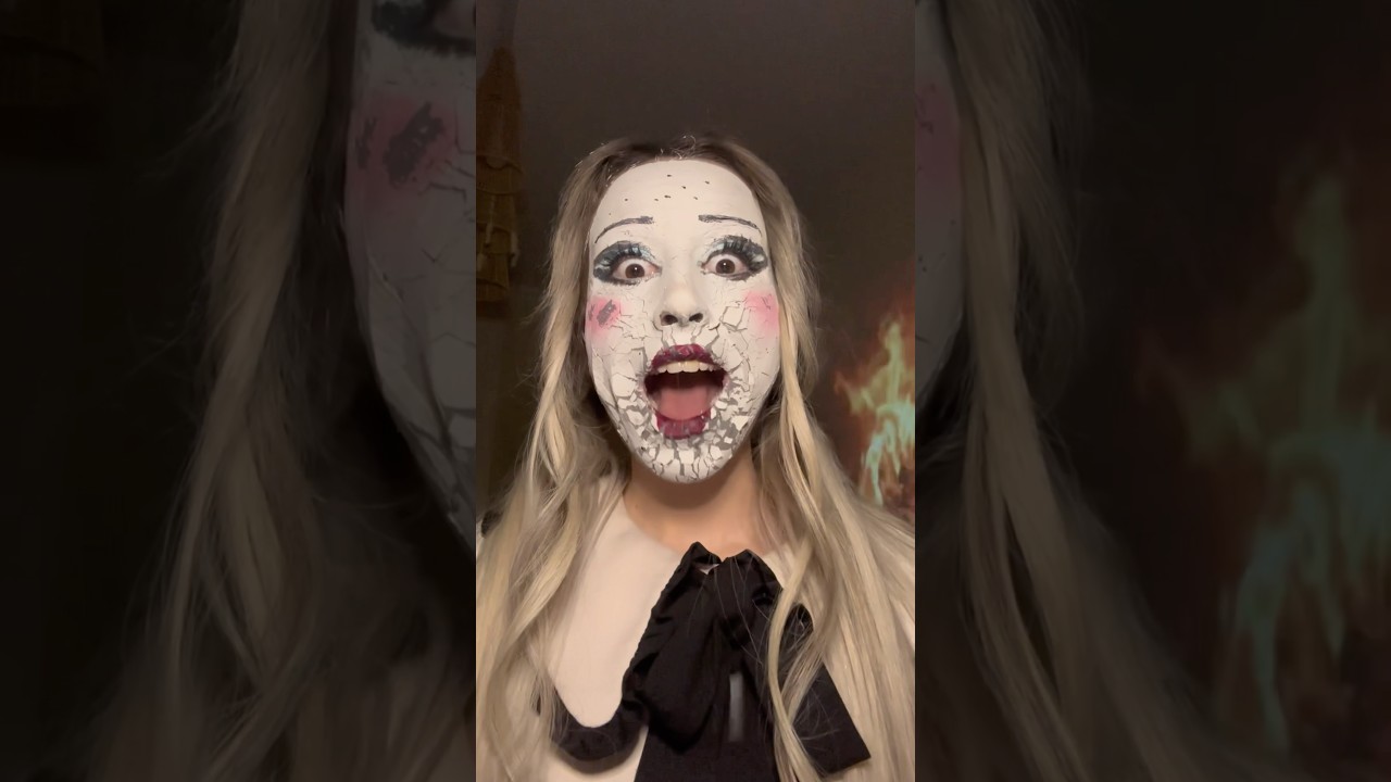 🎭CRACKED DOLL MAKEUP🎭 #tutorial #doll #halloween