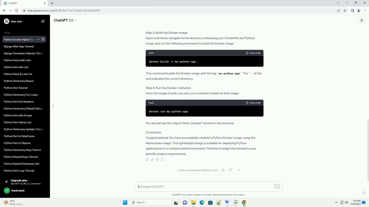 python docker image alpine