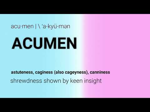 How to Pronounce ACUMEN