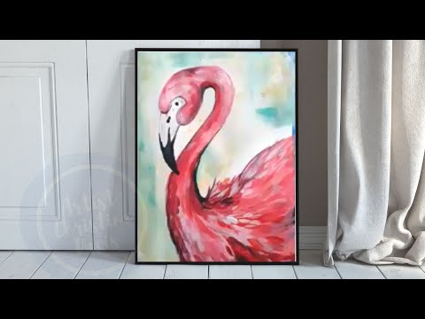 π¨β¨ Master the Art of Elegance: Step-by-Step Pink Flamingo Acrylic Painting Tutorial! πΈπ¦©