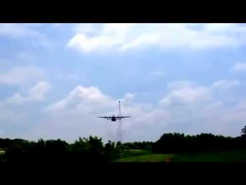 Very Low Pass Over C-130 Touch and Go Landing Practice