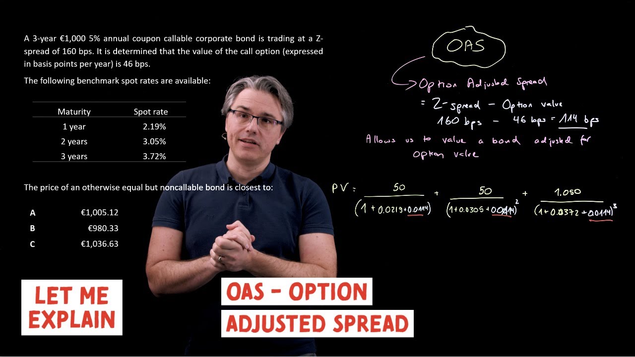 OAS - Option adjusted spread (for the CFA Level 1 exam)