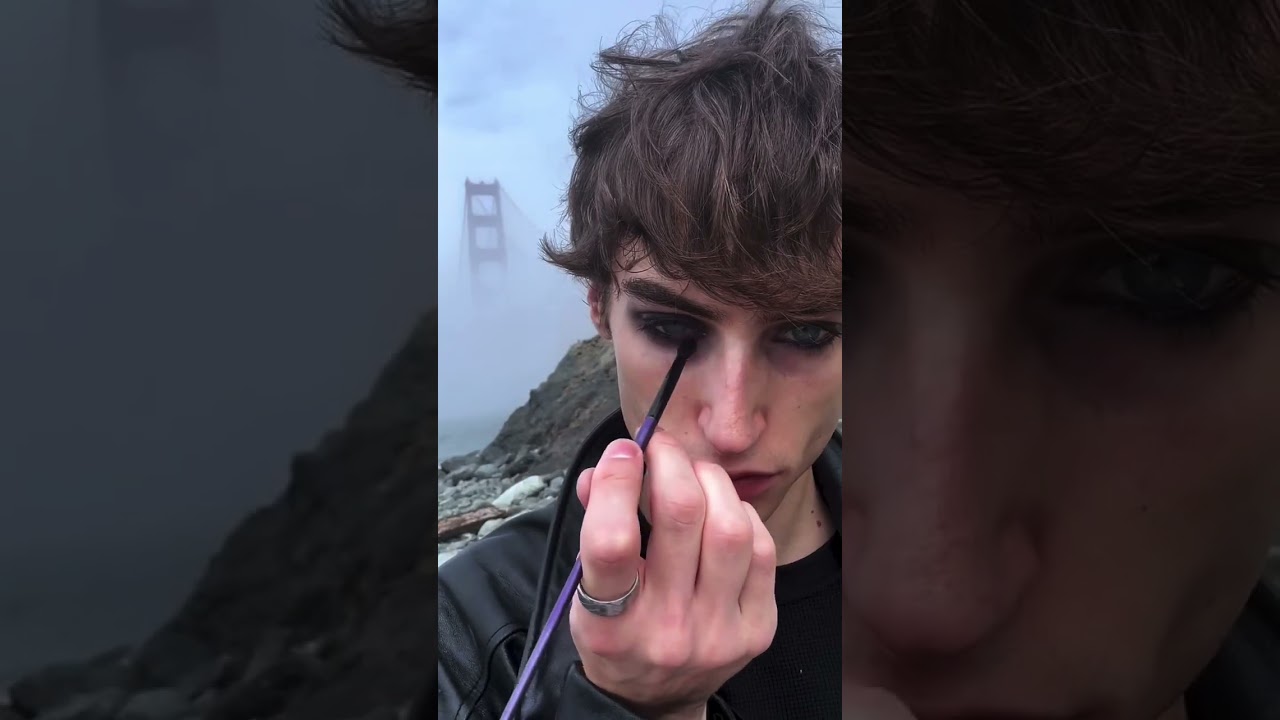 Gorgeous guy grunge eye tutorial emo goth vampire vibe #makeuptutorial #eyemakeup  #eyeshadow