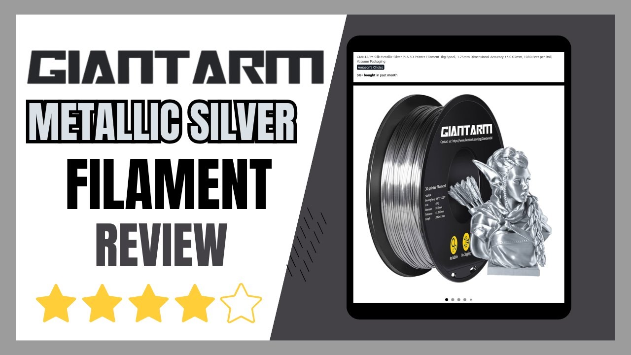 GIANTARM Silk Silver PLA Review – Shiny Metallic Filament for 3D Printing!