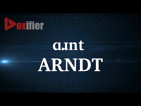 How to Pronunce Arndt in English - Voxifier.com