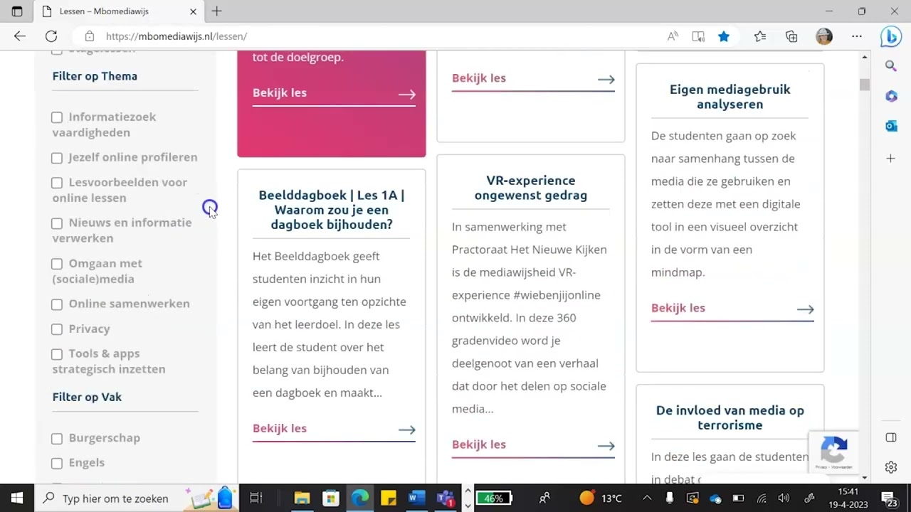 Mbo Mediawijs in jouw les - Mbomediawijs