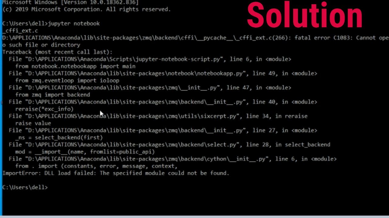 [SOLVED] How to solve ImportError:DLL load failed: The specified module could not be found