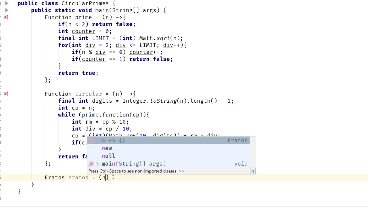 Project Euler Problem 35 Circular Primes Java Solution