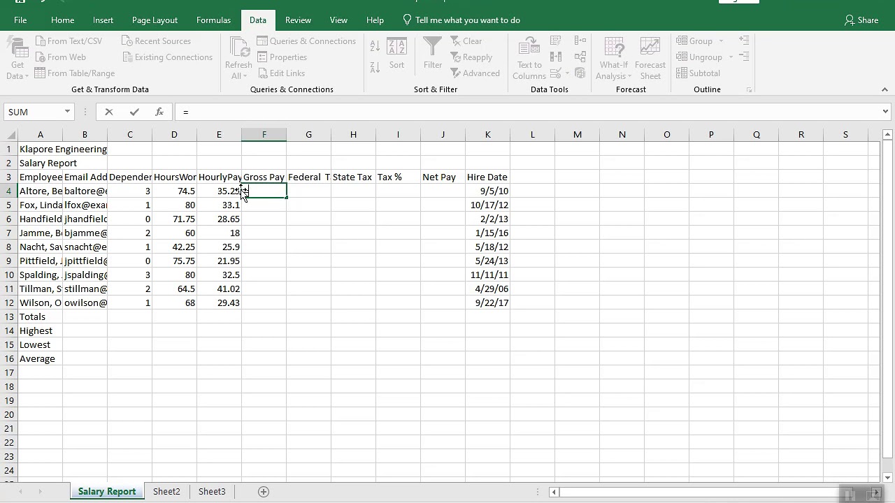 Excel Chapter 2 Demo - Webcast