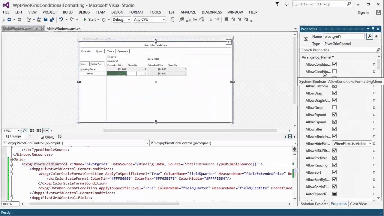 DevExpress WPF Pivot Grid: Conditional Formatting