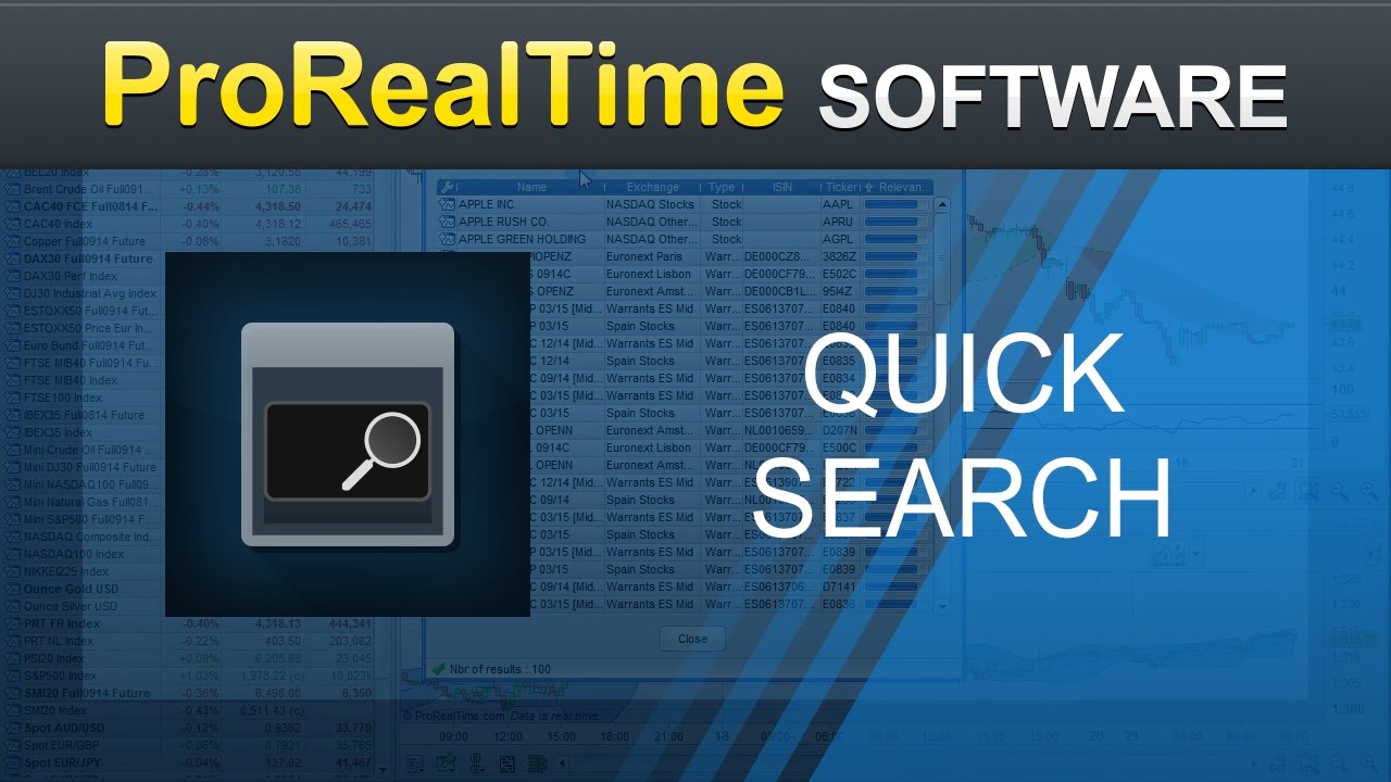 How to use the quick search tool - ProRealTime