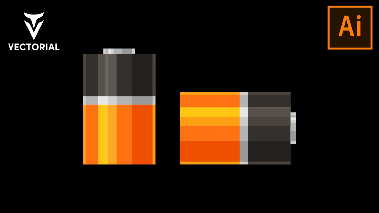 Flat design Battery tutorial in Adobe Illustrator