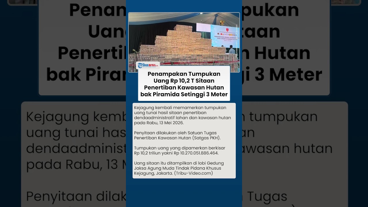 Kejagung Pamerkan Tumpukan Uang Rp 10,2 T Sitaan Penertiban Kawasan Hutan, bak Piramida 3 Meter