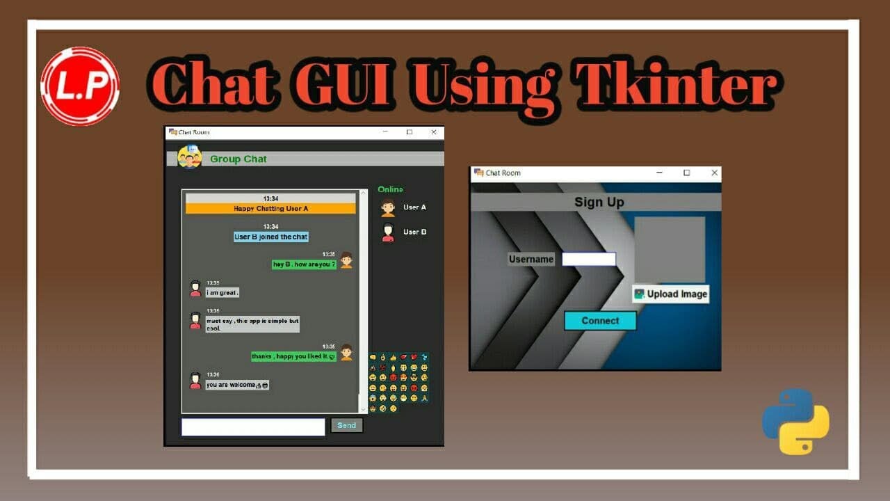 GUI Chat Application Using Tkinter In Python| Chat GUI In Tkinter| Chat App Using Socket In Python.