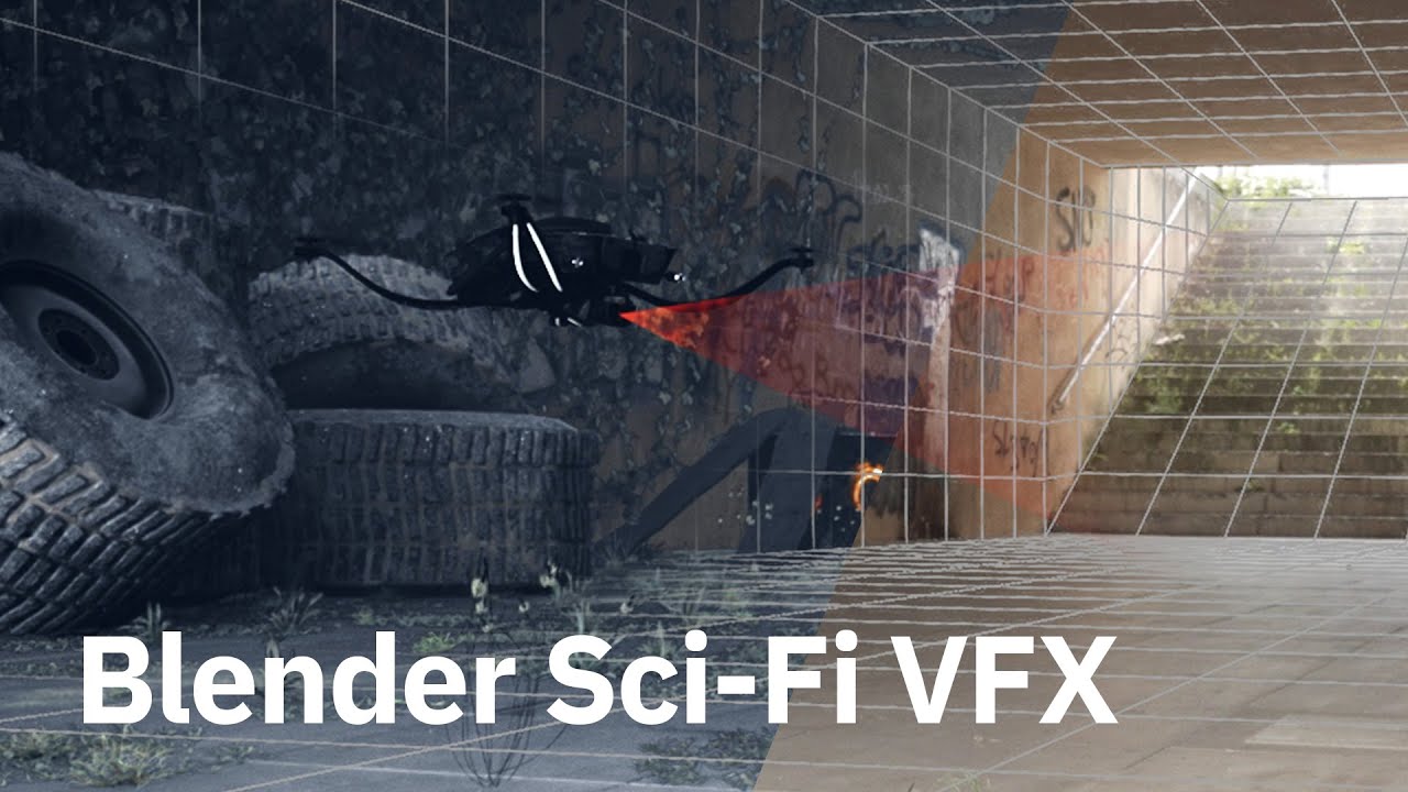 Sci-Fi Drone VFX + Breakdown | Blender
