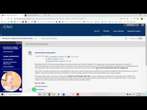 SPCH 1311 - Informative Speech Guidelines