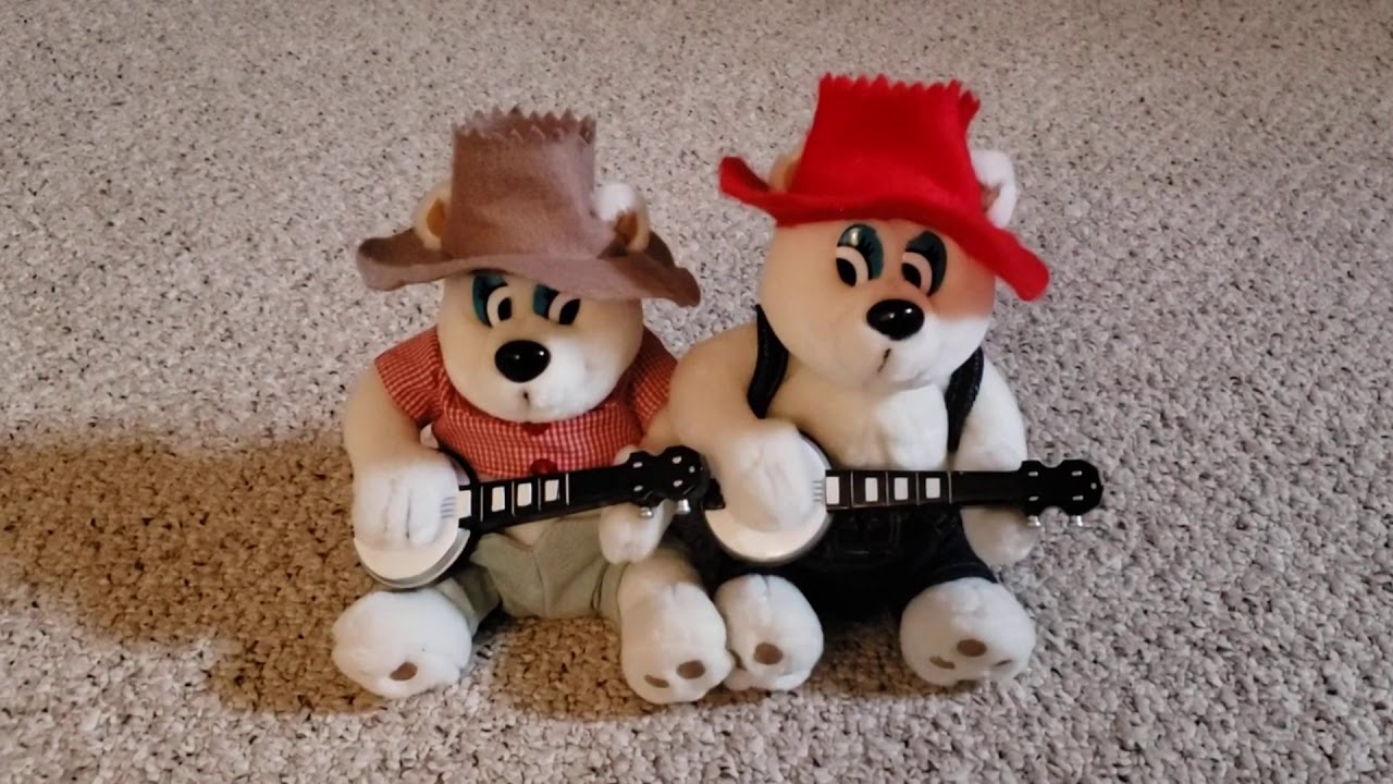 Gemmy Animated Dueling Banjo Bears - Red & Buck