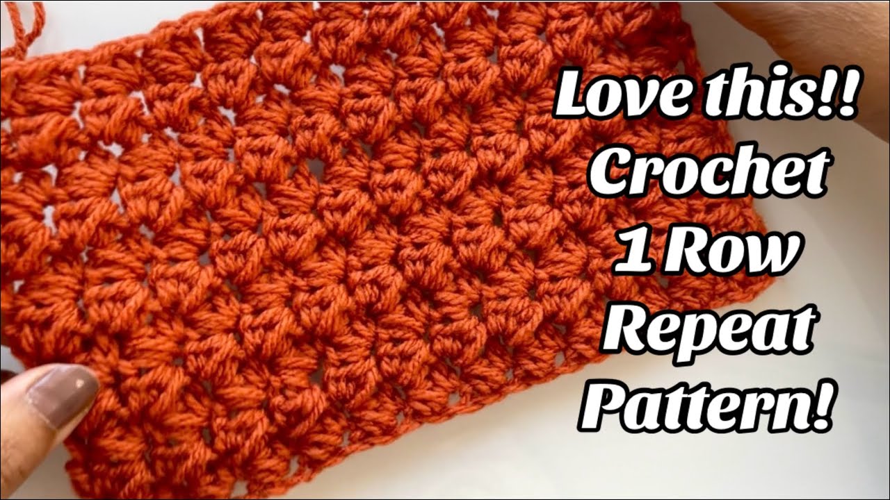 CROCHET PATTERN BEAUTIFUL TEXTURE 1 ROW ! Easy Step by step Tutorial for Blankets & More US Terms