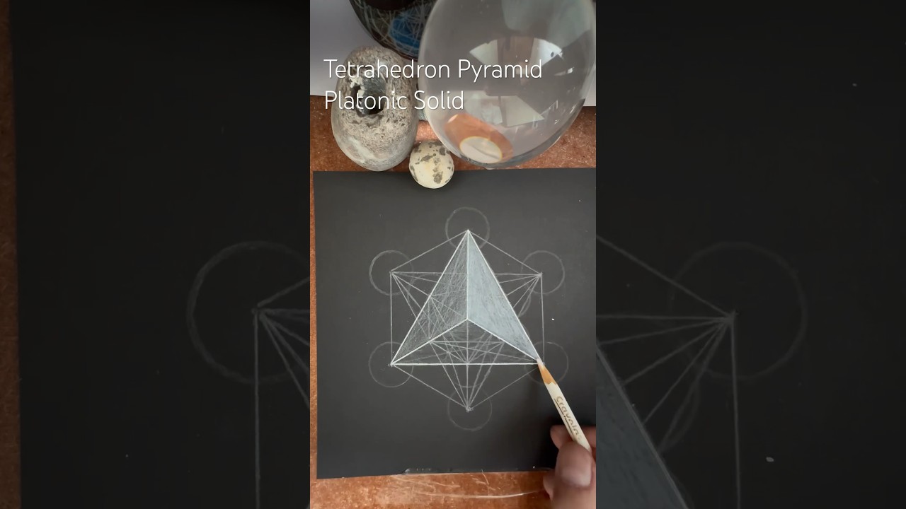 How to draw the Tetrahedron Pyramid Platonic Solids. Fast