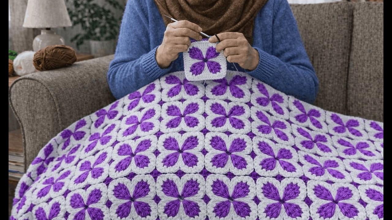 The violets, harbingers of spring, have bloomed; a very easy crochet project.