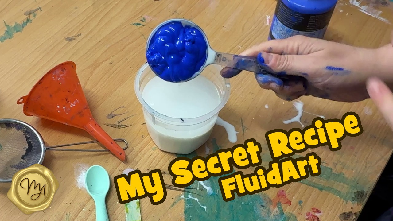 My SECRET Fluid Art Recipe Revealed!💙 Perfect Paint Mix for Acrylic Pouring by MarjoleinART