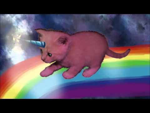 Pink Fluffy Unicorns Dancing On Rainbows