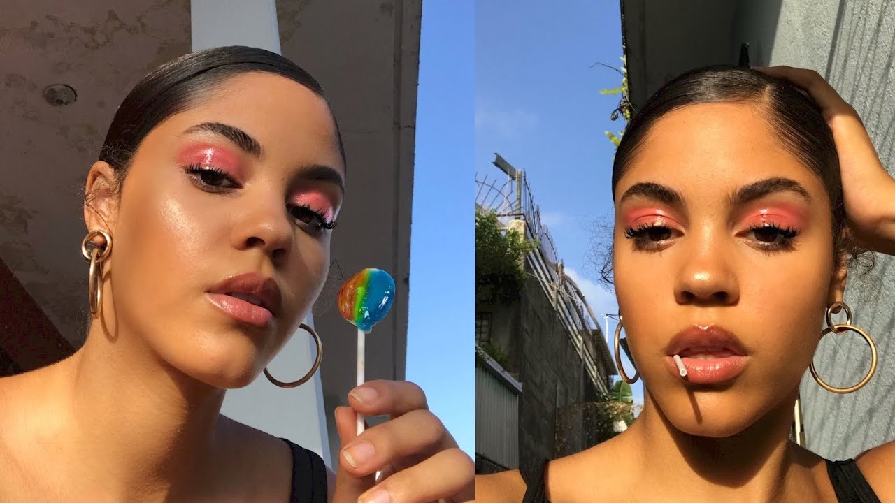GLOSSY MAKEUP NO CREASE | SUMMER LOOK