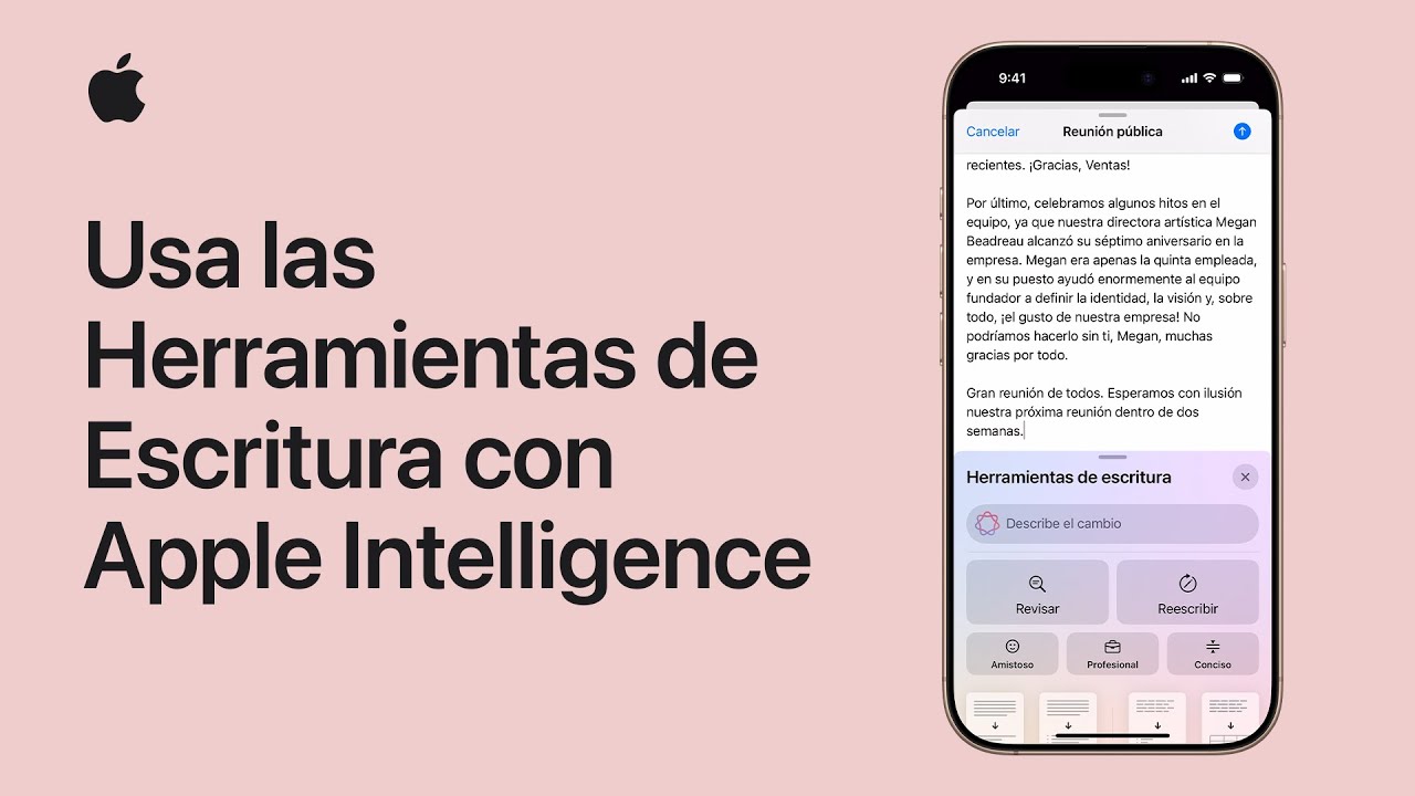 Cómo usar las Herramientas de Escritura con Apple Intelligence | Soporte técnico de Apple