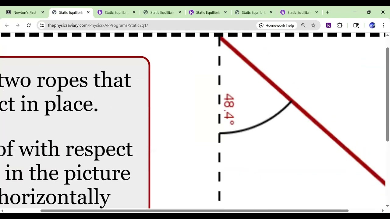 Newton's First Law Problems - Static Equilibrium Problems Tutorial