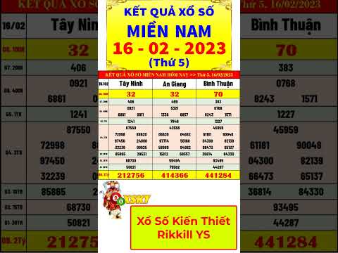 Kết quả xổ số Miền Nam hôm nay thứ 5 ngày 16/2/2023 (xs Tây Ninh, xs An Giang, Bình Thuận) #shorts