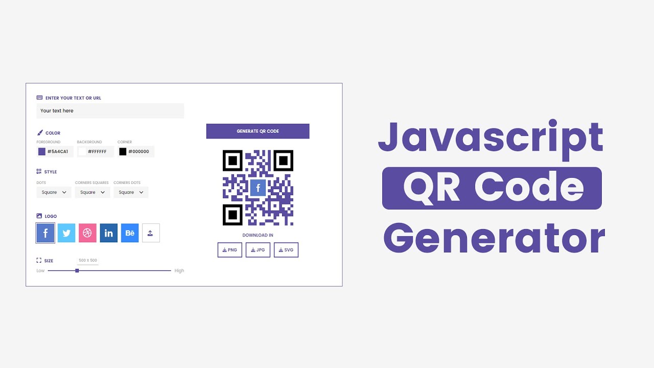 QR Code Generator in HTML CSS & JavaScript Part 2 | JavaScript QR Code Generator