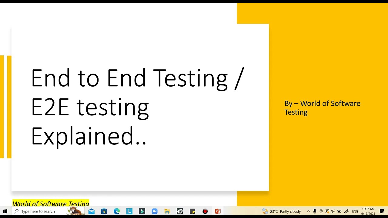 End to End Testing  E2E testing Explained | Important Interview Question | Software Testing