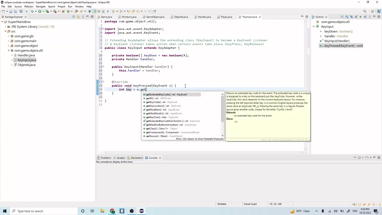Java Game Programming #10 - Keyboard Input