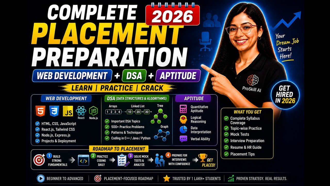 Complete Placement Preparation 2026 | Web Development + DSA + Aptitude