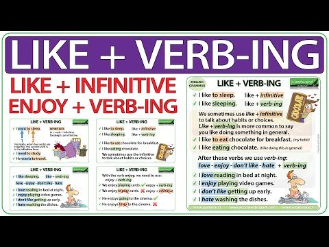 Like + Verb-ING, Like + Infinitive, Enjoy + Verb-ING