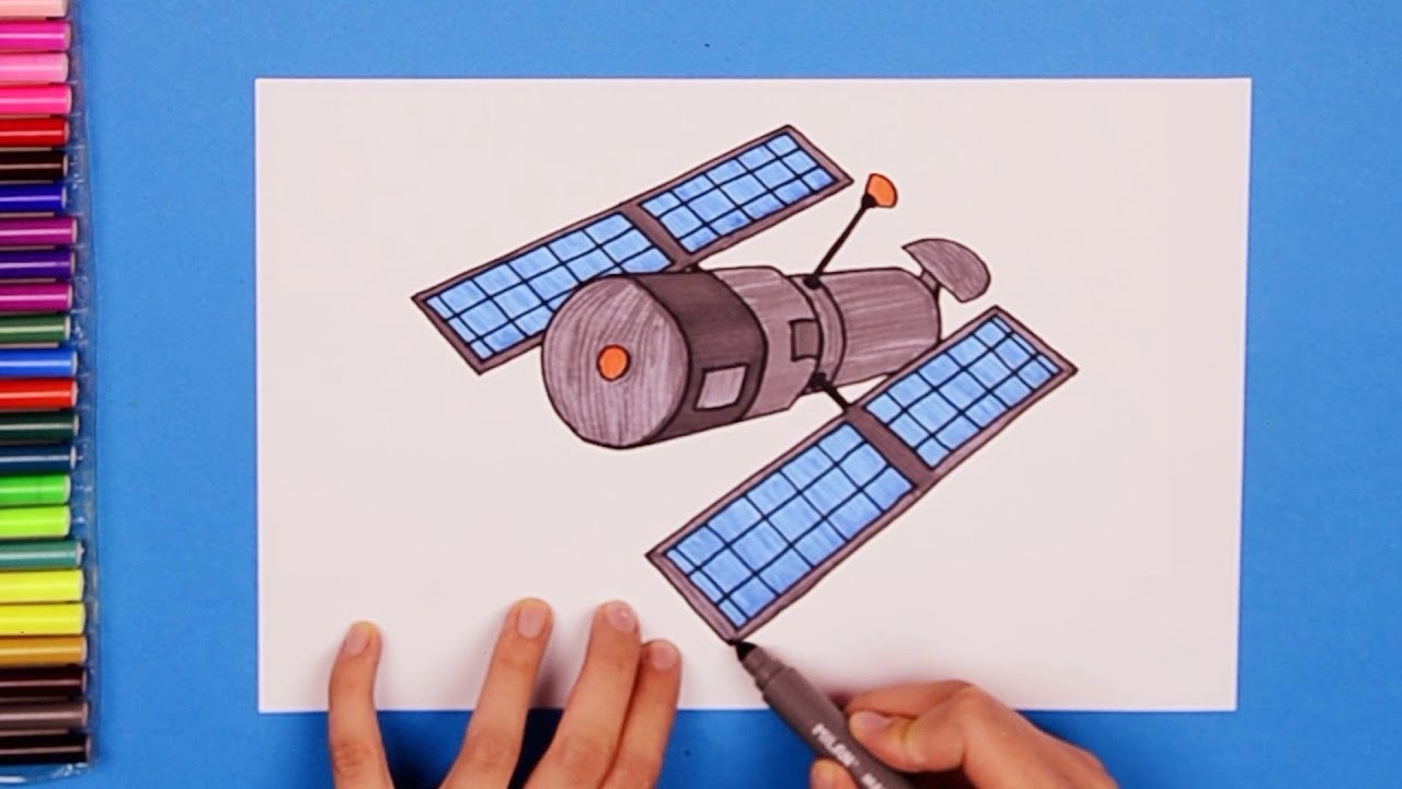 How to draw Hubble Space Telescope