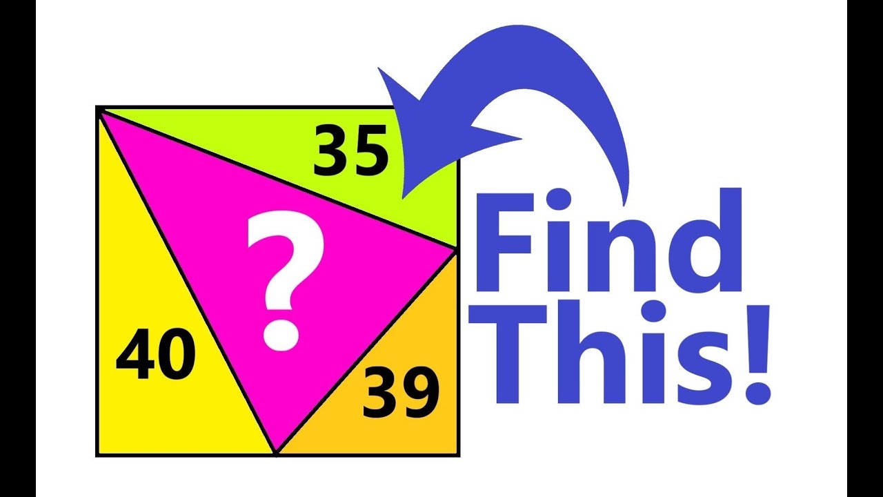 4 Triangles in 1 Square - Find the Magenta Area - Nice Geometry Problem