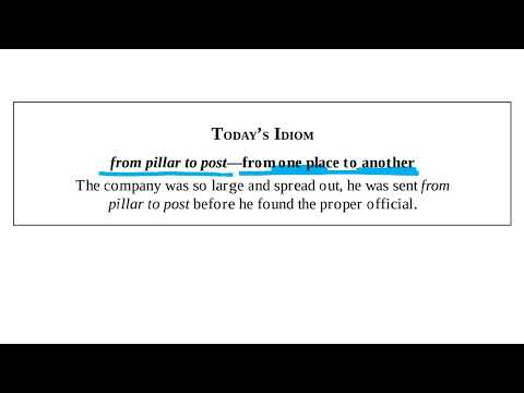 from pillar to post idiom meaning in Hindi Urdu | Barron's 1100 words idioms book imp vocab