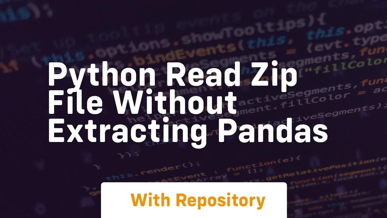 python read zip file without extracting pandas