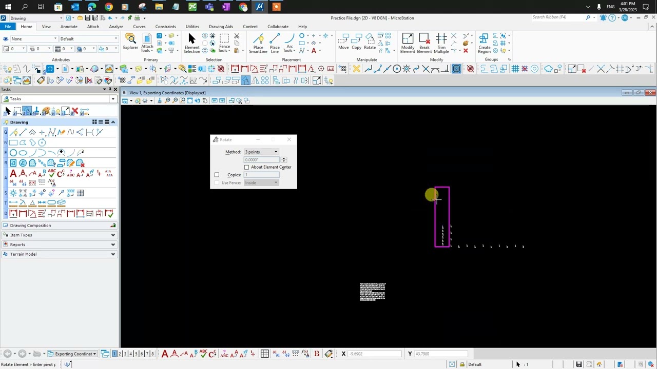 MicroStation CONNECT Edition: How To Rotate Object