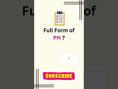Full form of PH ll PH ka full form ll Potential of Hydrogen