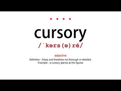 How to pronounce cursory - Vocab Today
