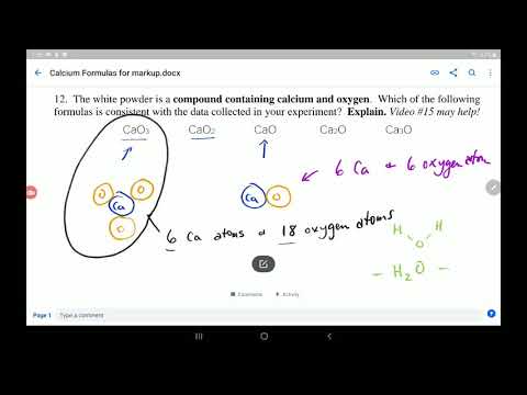 In Class Video #15: Calcium oxide formulas (ratios of atoms)