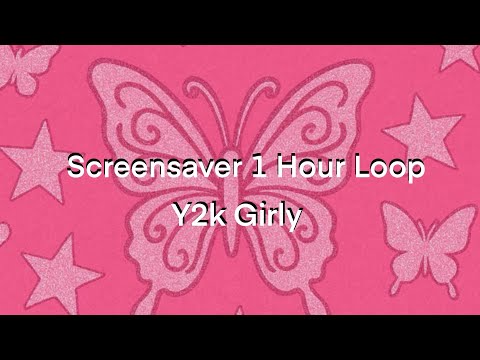 Butterfly Pink Glitter Wallpaper – Y2K Screensaver 1 Hour Loop