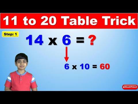 Learn 11 to 20 multiplication table trick | Easy and fast way to learn | Math Tips and Tricks