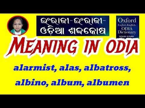 alarmist, alas, albatross, albino, album, albumen Meaning In Odia & English