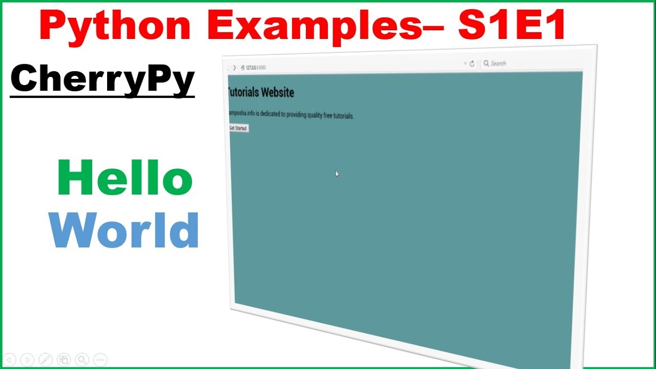Python Web S1E1 : CherryPy - Hello World