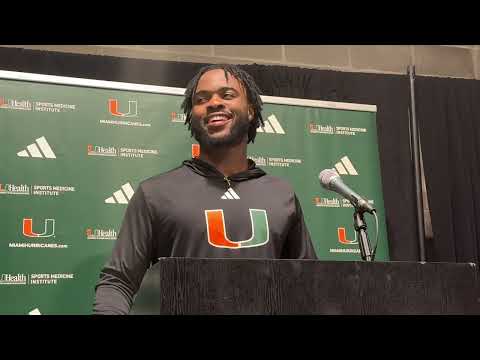 Miami Hurricanes DB Mishael Powell post-USF
