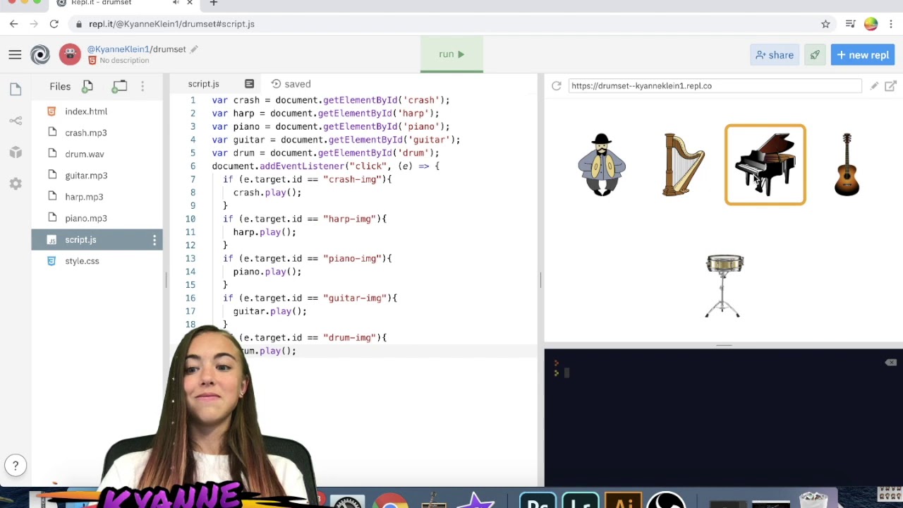 Drum Set 2 | JavaScript | Kyanne